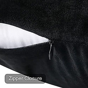Best Season Pack of 2 Black Luxury Soft Velvet Square Decorative Throw Pillow Covers Decorative Pillowcase for Sofa Couch Bed 18×18 inches
