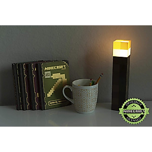 Minecraft Brownstone Torch Lamp | 11.5 Inch LED Night Light | USB Charging Port (USB cable not included)
