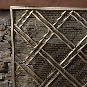 Christopher Knight Home Josette Single Panel Iron Fireplace Screen, Gold