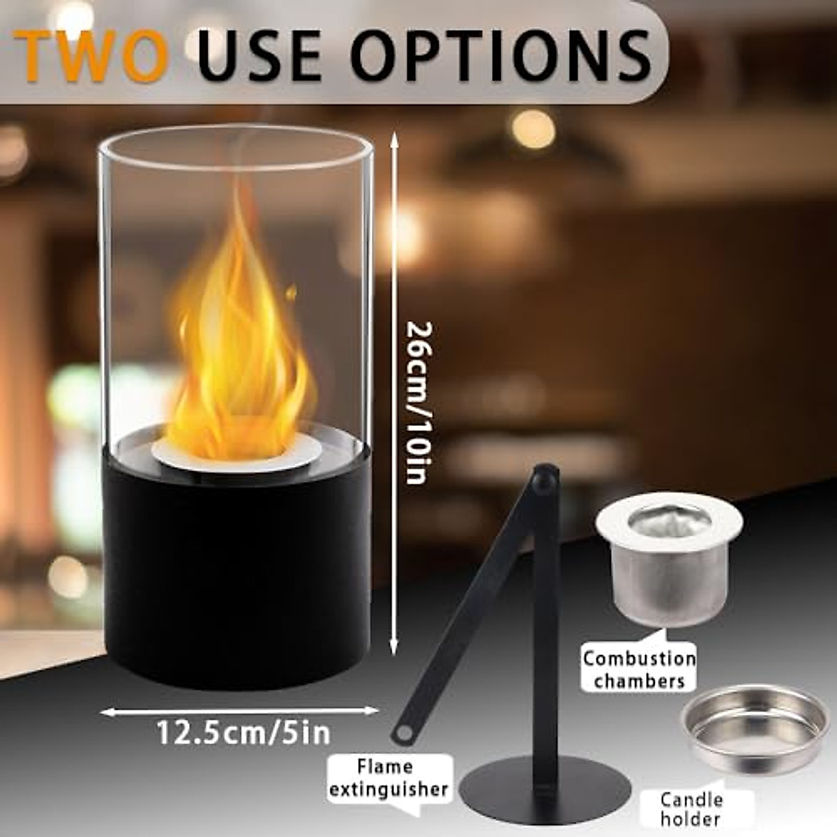 Tabletop Fire Bowl Pot Indoor Outdoor Portable Tabletop Fireplace Clean Burning Bio Ethanol fire Pit…