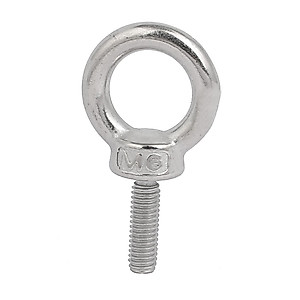 uxcell Lifting Eye Bolt M6 x 20mm Male Thread 304 Stainless Steel for Hanging, Pack of 5