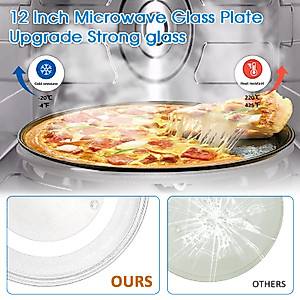 Microwave Glass Plate 12 Inch Compatible with Whirl-pool Microwave W10337247 Microwave Glass Turntable Tray Replace W11367904 W11335034 WPW10337247 Microwave Plate Replacement