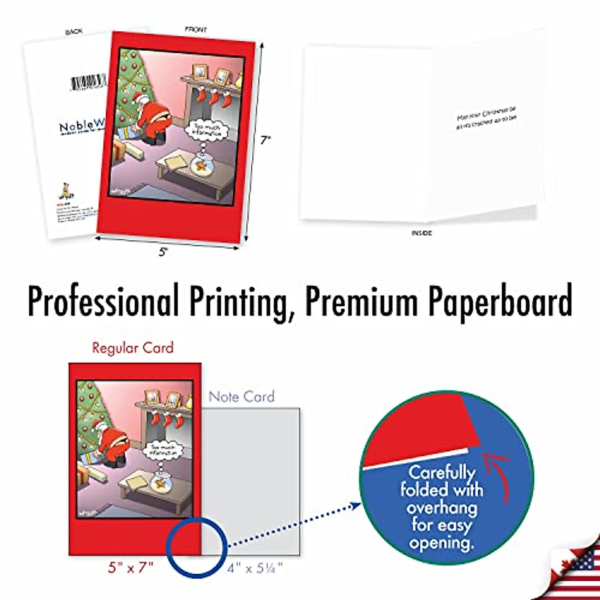 NobleWorks Variety Pack of 10 Christmas Greeting Cards with Envelopes, Adult Cartoon, Humor Holiday Assortment for Men and Women - Traces of Nuts A1250