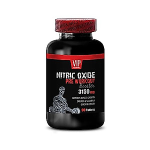 Nitric Oxide Supplement 3150mg - Nitric Oxide Pre-Workout Booster 3150mg - Muscle mass gainer, Nitric Oxide Supplement, Muscle Relaxer Pills, Muscle Recovery Supplements, Energy Boost - 1B 90 Tablets