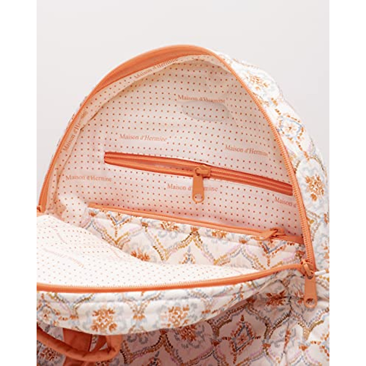 Maison d' Hermine Backpack Cotton Shoulder Backpack with Small Pouch Lightweight Bag for Travel Work Beach Perfect for Women & Men (Fair Isle)