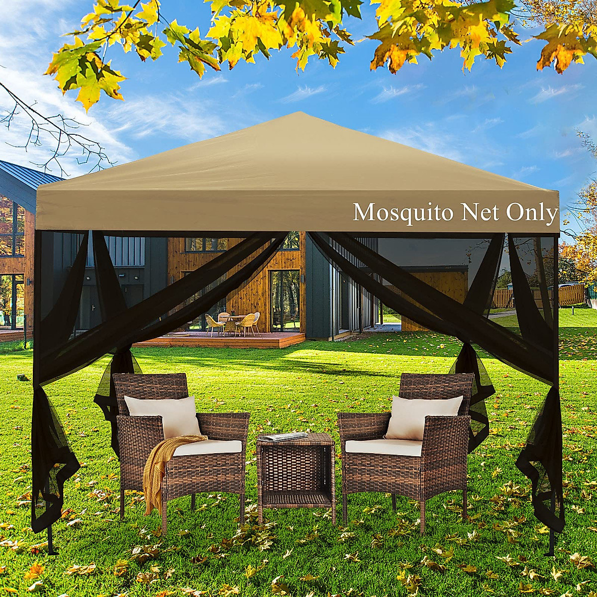 Tappio Mosquito Net with Zipper for Outdoor Camping DIY Canopy Screen Wall Outdoor Mosquito Net for 10 x 10' Patio Gazebo and Tent (Only Mosquito Net Outdoor Tent Not Including)