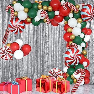 Sugargirl Silver Sequin Backdrop Curtain 4 Panels 2FTx8FT Glitter Silver Background Drapes Sparkle Photography Backdrop for Party Wedding Birthday Wall Decoration