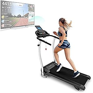 Bluefin Fitness KICK 2.0 Innovative High-Speed Folding Treadmill | Kinomap | Live Video Streaming | Video Coaching & Training | Quiet | 12 Km/h + 18% Incline | Joint Protection Tech | HRC Sensors
