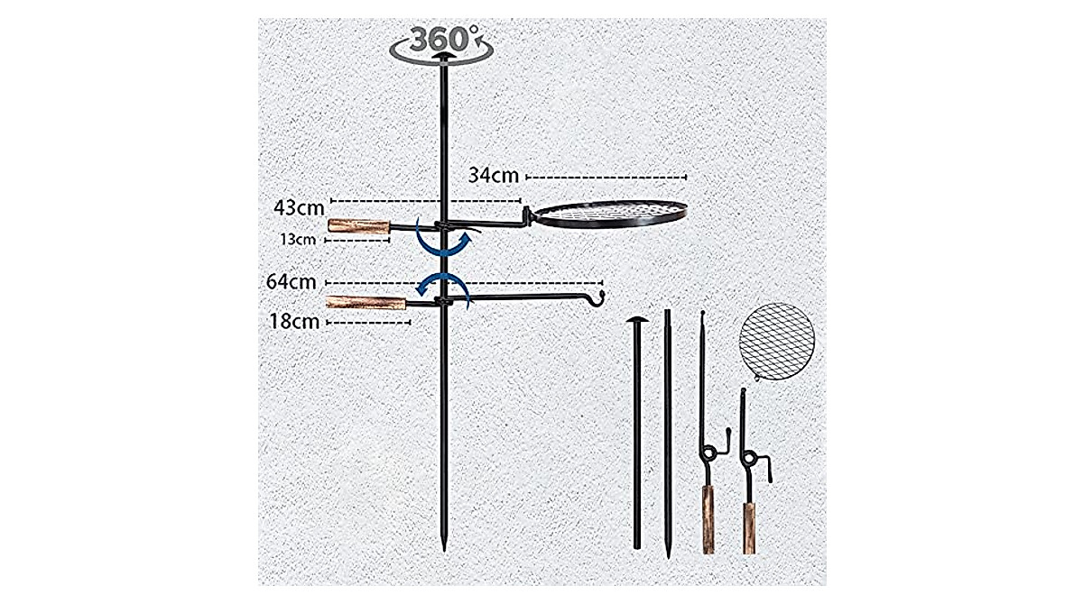 Adjustable Swivel Campfire Grill Heavy Duty BBQ Steel Grate, HZGAMER ...