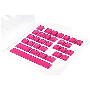 Ducky Keycaps 31 Set of Rubber Double Shot Backlit Keyboards or MX Compatible - 31 Keycap Set - Pink