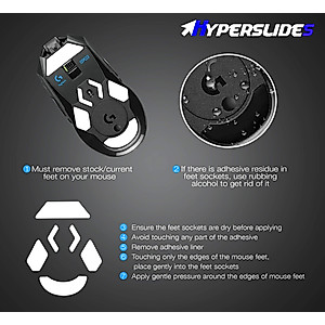 HYPERSLIDES 2Sets Rounded Curved Edges Mouse Feet, Skates, Pads for Logitech G903 Lightspeed, G903 Hero Gaming Mouse Feet Replacement (0.8mm, Smooth Glide, Pure White PTFE) Pro Performance Upgrade