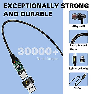 USB C Headphone, Type C Earphones with 7.1 Surround & Mute Button, HiFi Stereo Wired Earbuds with Microphone for Samsung Galaxy S22 S21 Ultra 5G S20 FE Z Flip 4 A53 Note 20, PC Computer Laptop Gaming