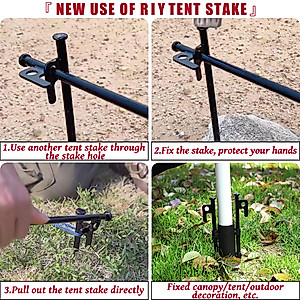 8 Pack Tent Stakes Heavy Duty 12 inch Steel Tent Pegs for Camping Unbreakable and Inflexible