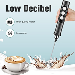 Rechargeable Milk Frother Handheld for Coffee, Stirrers Electric Whisk with Wall Mounted Stand, Drink Mixer Hand Frother Wand (MF02)