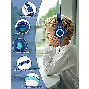 4Pack Kids Headphones with Microphone,Headphones for Kids for School,98db Volume Limited Over-Ear Wired Headphones for Kids Girls Boys,Foldable Toddler Headphones for PC/Laptop/School/Tablet/Travel