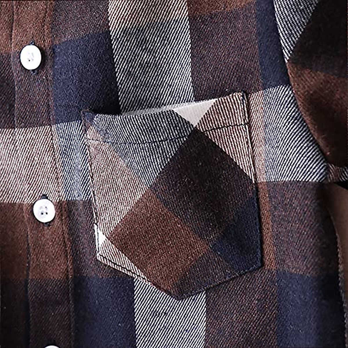 Kids Little Boys Girls Baby Red Plaid Flannel Long Sleeve Button Down Flannel Shirt Plaid Tops Girl Boy Clothes (18-24 Months, Coffee)