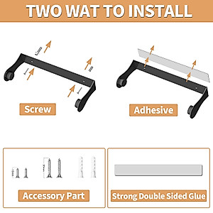 Paroto Paper Towel Holder Under Cabinet, Black Paper Towel Holder Wall Mount, Stainless Steel Under Cabinet Paper Towel Holder, Adhesive Paper Towel Holder for Kitchen and Bathroom