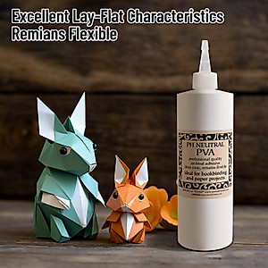 Lineco Books by Hand pH Neutral Adhesive, Archival Quality Acid-Free Dries Clear and Quick Water Soluble Lay-Flat Property, 16 Ounces (1 Pack)