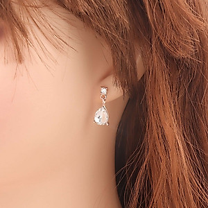 SPRJF Bridesmaid Jewelry Set for Women Pendant 18K Gold & Silver & Rose Gold Pendant Necklace Earrings Bracelet Set,Dainty Gift for Wedding/Proposal/Party/Prom/Anniversary