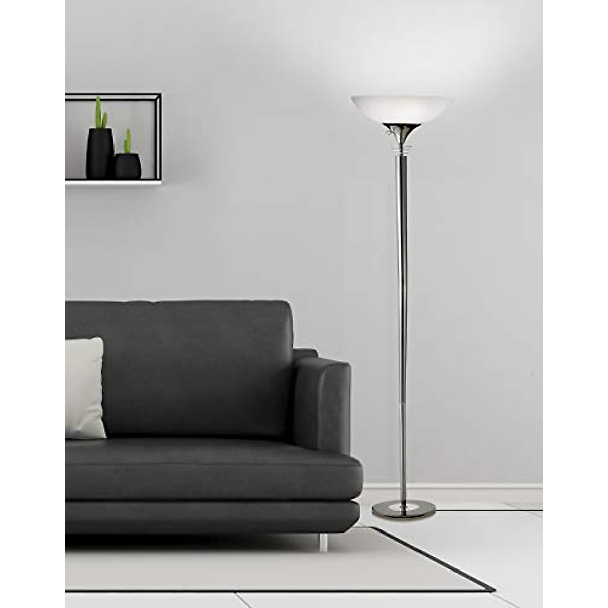 Adesso Home 5120-01 Transitional Two Light Floor Lamp from Metropolis Collection Finish, Black Nickel