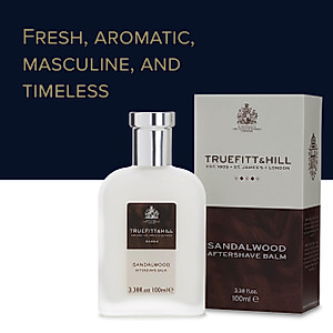 Truefitt & Hill Luxury Aftershave Balm - Sandalwood - Premium Soothing Moisturizer with Aloe Vera Extract - Ideal for Sensitive Skin, Razor Burn Relief, and a Silky Smooth Finish - 3.38 oz.