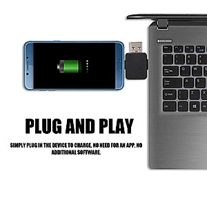 💕Romantic Valentine's Day💕 USB Adapter Type-c, Leftwei Compact Size Two in One Powerful Data Transmission USB Adapter, Data Transmission Adapter, Smart Phone for Type-C Device(Black)