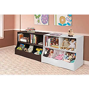 Multi-Bin Storage Organization 2 Shelf and 3 Bin Cubby Unit