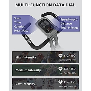 KURONO Stationary Exercise Bike for Home Workout | 4 IN 1 Foldable Indoor Cycling Bike for Seniors | 330LB Capacity, 16-Level Magnetic Resistance, Seat Backrest Adjustments