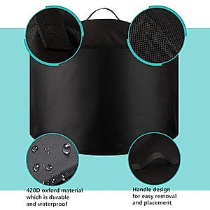 Fire Pit Cover for Solo Stove 15 Inch,Ranger Solo Stove Waterproof Cover,Round Waterproof Fire Pit Protective Accessories for Outdoor Camping,Black,17.7" D x 13.7"H