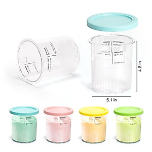 4 Pack Ninja Creami Deluxe Pints & Lids, 24oz Family Size XL Cups for Ninja Creami 11-in-1 NC501 NC500 Series Deluxe Ice Cream Maker