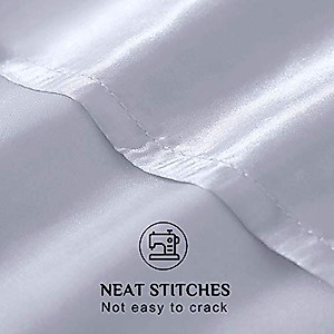 AIMTOP Satin Pillowcases for Hair and Skin, Silver Grey Silk Pillowcases Standard Size Set of 2, Lightweight Soft Microfiber Pillow Case with Envelope Closure (20x26 Inches)