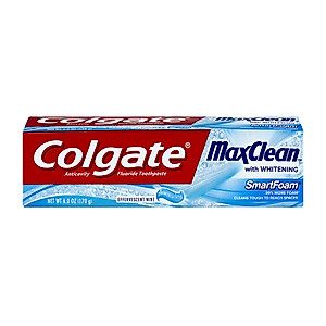 Colgate MaxClean SmartFoam with Whitening Toothpaste, Effervescent Mint 6 oz