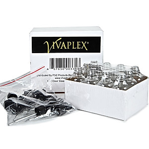 Vivaplex, 12, Clear, 1 oz Glass Bottles, with Glass Eye Droppers