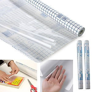2 Rolls Clear Cover Transparent Matte Covering Self Adhesive Peel Stick Film 5FT Liner Laminating Surfaces Cover Shelf Drawer Liner 13.5"x5ft Each Contact Paper Book Document Laminate DIY Surface Easy