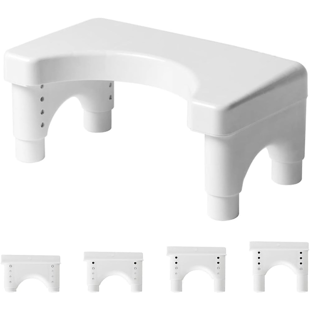 Toilet Stool,Poop Stool Adult for Bathroom Toilet Stool Squat Adult (White, Plastic Feet)