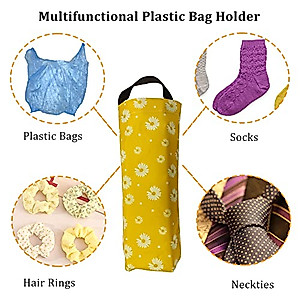 2 Packs Plastic Bag Dispenser for Grocery Bags, Convenient Hanging Kitchen Foldable Garbage Plastic Storage Holder Bag with 2 Hooks, Suitable for Home and Kitchen Organizer Bags