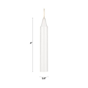 HS Candle 10 pcs White Unscented 4 Inch Taper Candles, Household General Usage, Emergency & More