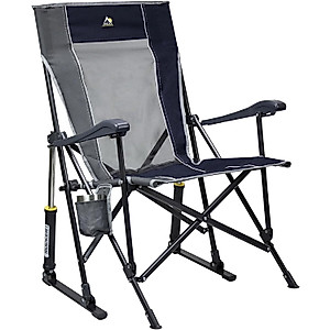GCI Outdoor Roadtrip Rocker Collapsible Rocking Chair & Outdoor Camping Chair - Indigo