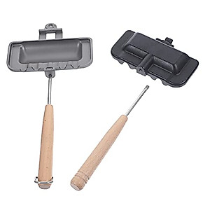 SHOWERORO Sandwich Pan Loaf Bread Pan Toaster Oven Pans Bread Mold Baking Pan Kitchen Bread Frying Pan Sandwich Baking Pan Aluminum, Wood Non Stick Accessories Nonstick Cookware Grill Pan