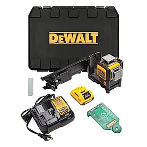 DEWALT 12V MAX Laser Level, Green Line Laser, 3-Way, 360 Degree Professional Laser, Cordless/Rechargeable (DW089LG),Yellow