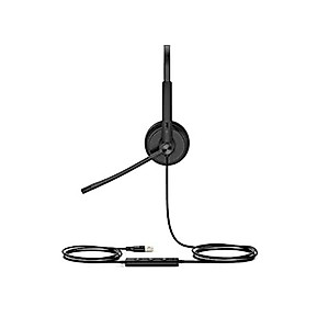 TWA Yealink Bundle of Professional USB Wired Headset UH34-LITE-DUAL-TEAMS with Crystal Clear Audio Teams Optimized USB Compatible with Office Meeting Rooms Zoom & Teams and Microfiber Cloth