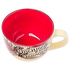 Silver Buffalo Harry Potter The Marauder's Map Mischief Managed Soup Ceramic Mug, 24-Ounce