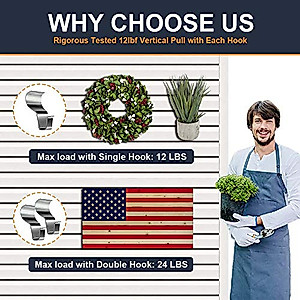 Booda Brand Siding Hooks (50 Pack), Heavy Duty Stainless Steel Vinyl Siding Hangers, Low Profile No Hole Siding Clips for Hanging Lights Wreath Decorations Outdoor