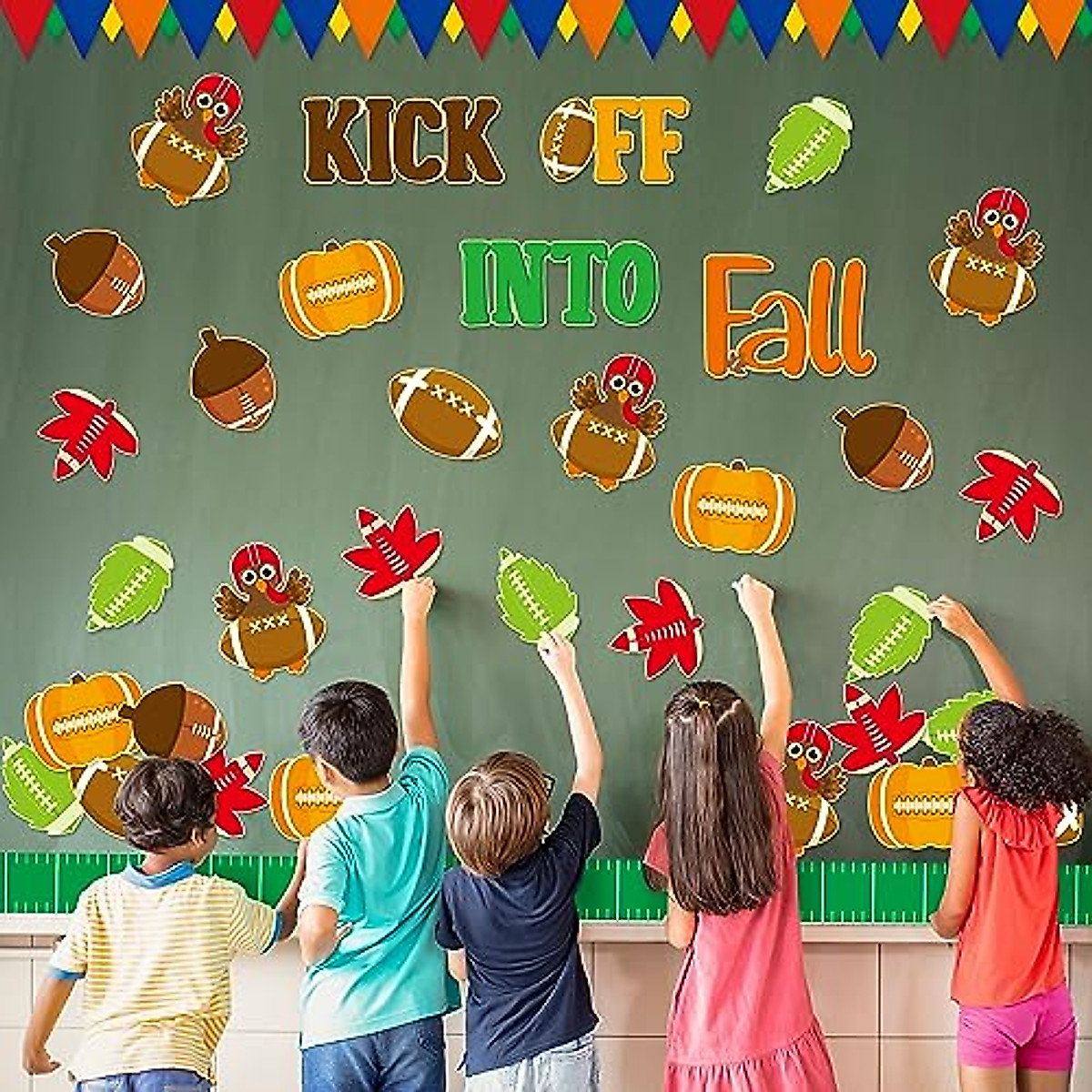 X1zuue 100Pcs Fall Football Cutouts for Decor