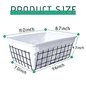 Viloth Wire Basket with Liner, 4 Pack Wire Baskets for Storage, Durable Metal Basket Organizer Storage Bin for Kitchen Cabinets, Pantry, Bathroom, Countertop, Closets (Black, 4 Liners)