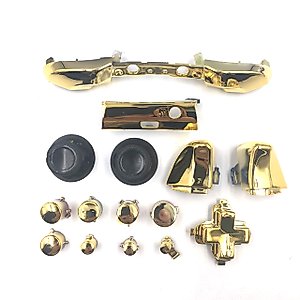 Bumpers Triggers Buttons Thumbstick Cap DPad LB RB LT RT for Xbox One Slim Xbox One S Controller - Chrome Gold