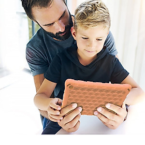 All-New 10 Tablet Case DJ&RPPQ [Adult & Kids Friendly] Light Weight Shock Proof Back Cover for Tablet, Incompatible with iPad -Orange