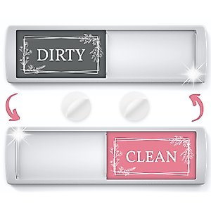 Stylish Dishwasher Magnet Clean Dirty Sign - 2 by 7 Inch - Ideal Clean Dirty Magnet for Dishwasher - Kitchen Organizer and Gadget - Nice Office, Home Farmhouse Decor - Dirty Clean Dishwasher Magnet