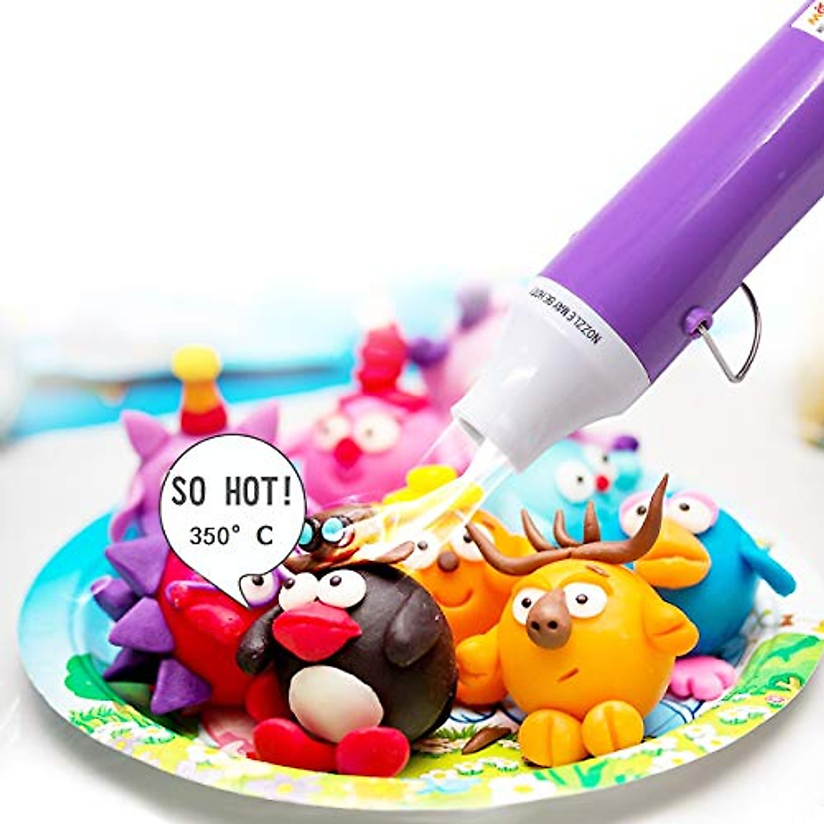 New Heat Gun,mofa Hot Air Gun Tools Shrink Gun with Stand For DIY Embossing And Drying Paint Multi-Purpose Electric Heating Nozzle Heat Gun For Epoxy Resin300W 110V (Purple,White)