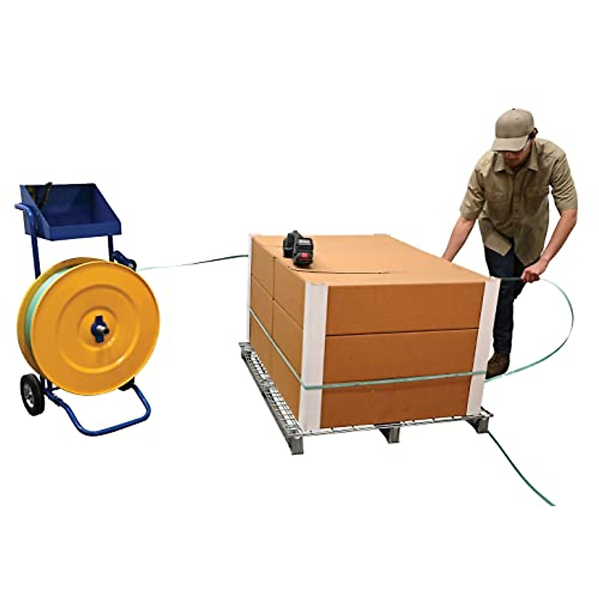 Vestil STRAP-PS-HD Steel Strapping Cart with Powder Coat Finish, 24-7/8" Width, 43" Height, 20-1/2" Depth